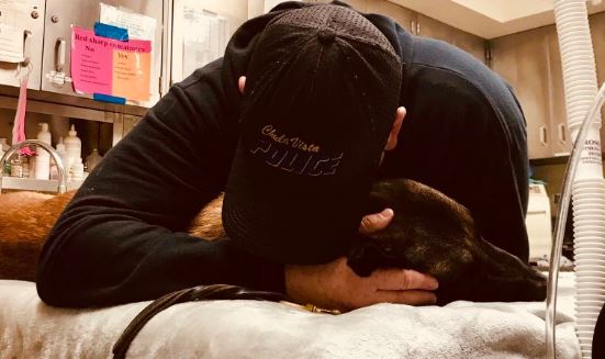 Police Department Shares Emotional Photo Of Officer Saying Goodbye To