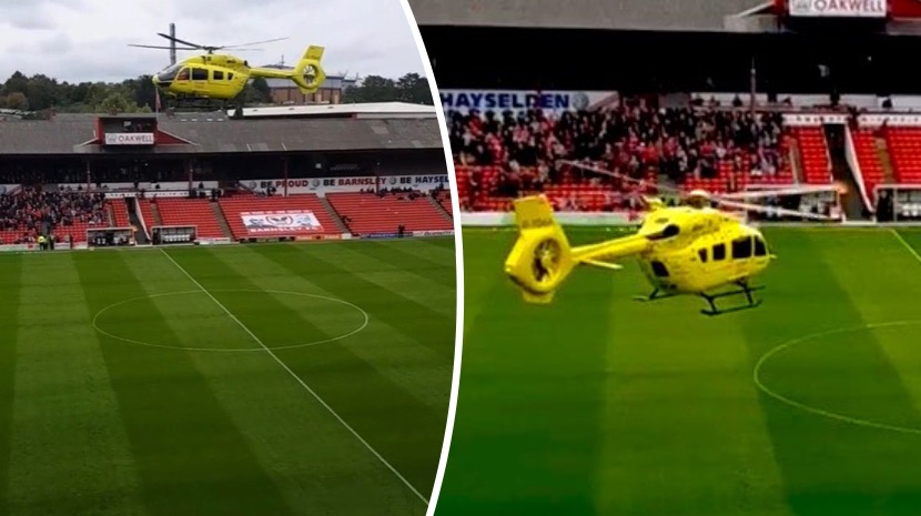 Football Game Cancelled as Air Ambulance Lands on Pitch After Man Falls ...