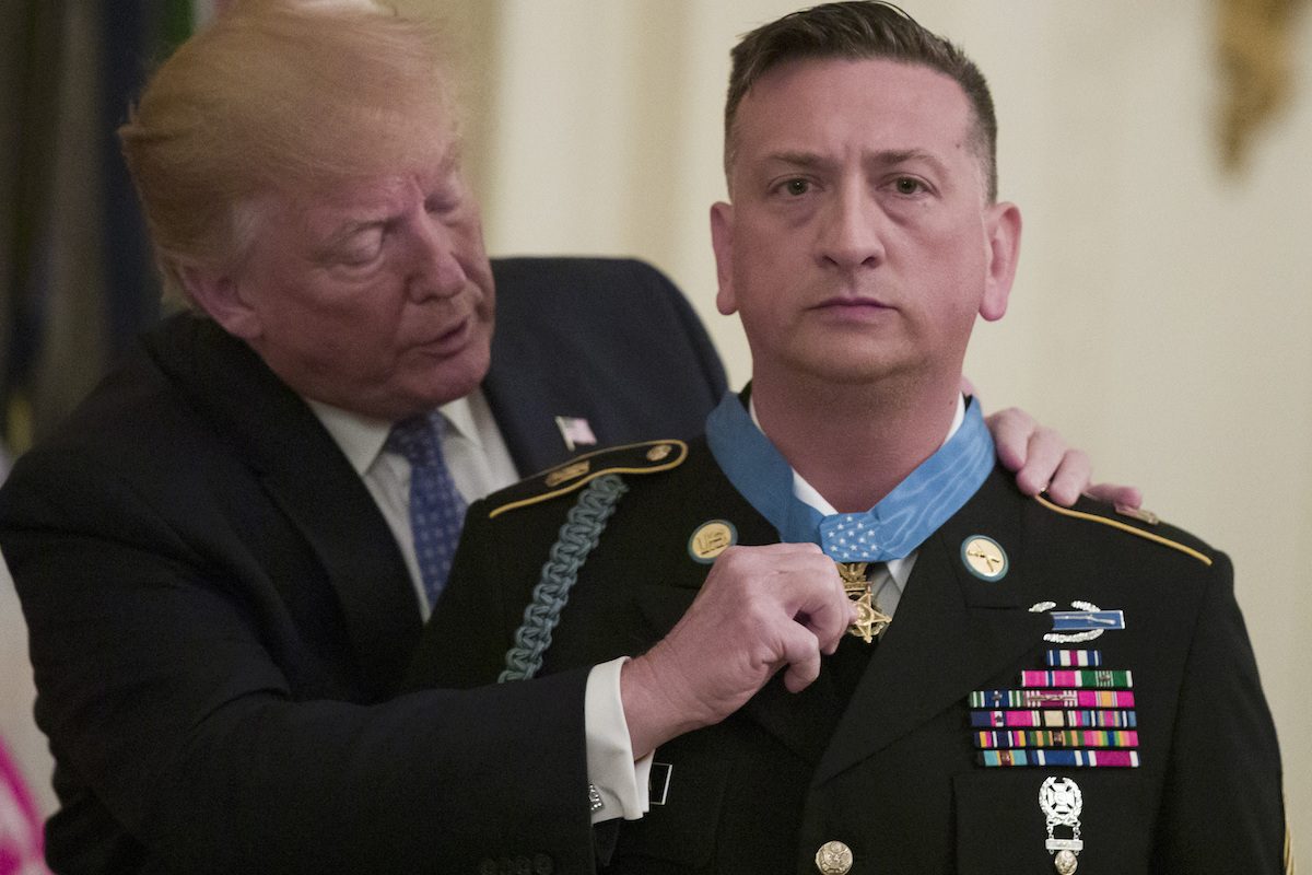 Trump Awards Highest Military Honor to Iraq War Veteran | NTD