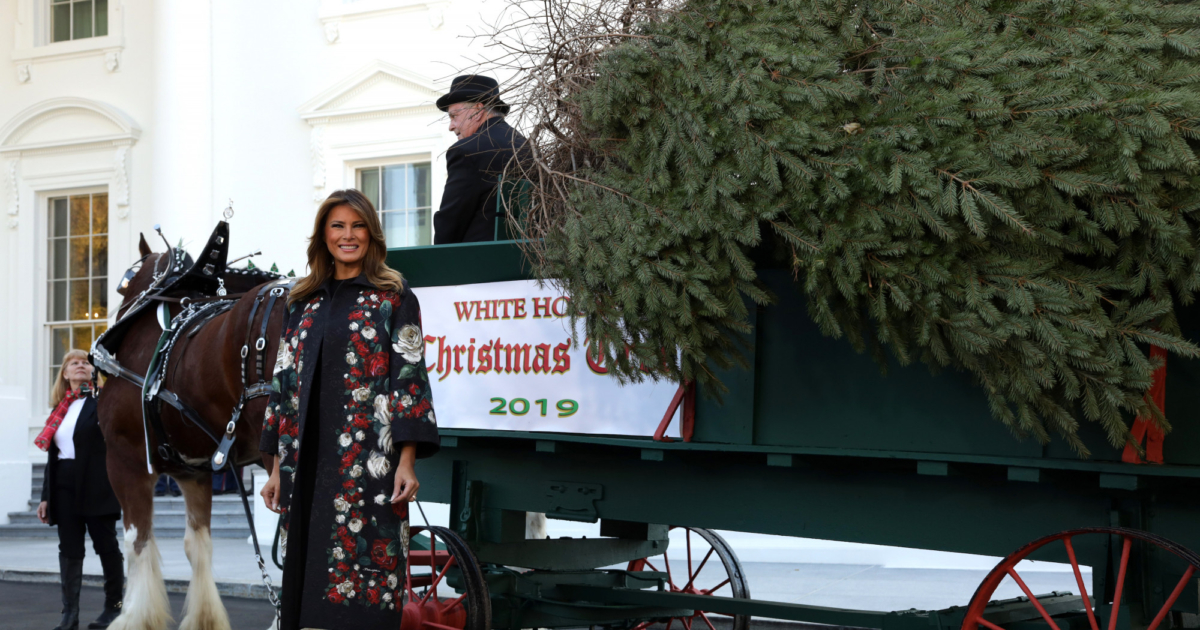 First Lady Melania Trump Welcomes 2019 White House Christmas Tree | NTD