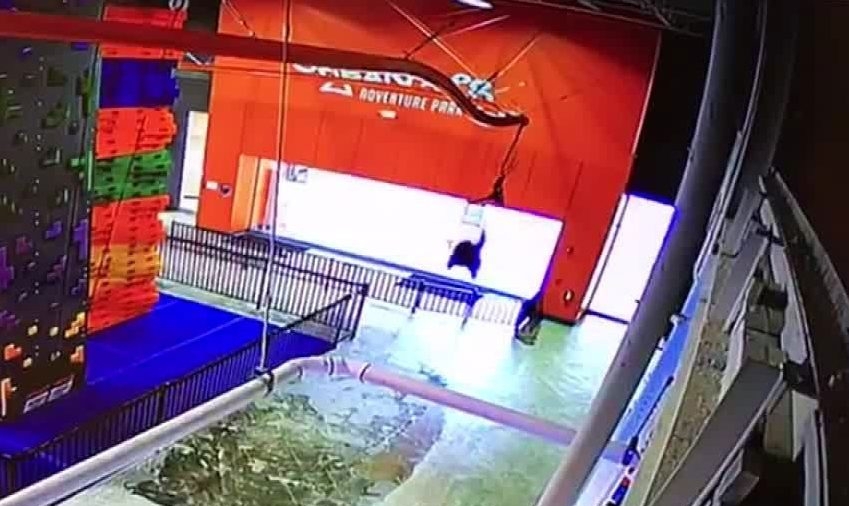 Boy Falls More Than 20 Feet From Zip Line Onto Concrete Floor Below at ...