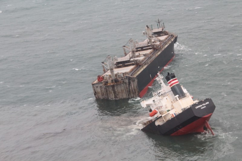 Cargo Ship Runs Aground in Japan and Splits in Two, Leaving Miles-Long ...