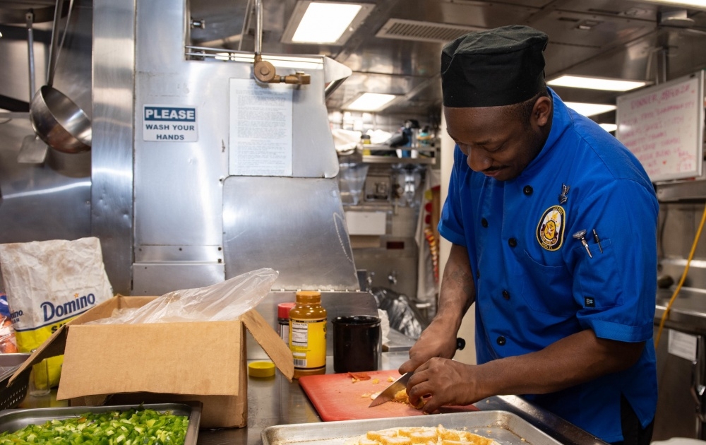 Navy Cooks Work Hard Aboard USS Ross to Nourish Crew | NTD