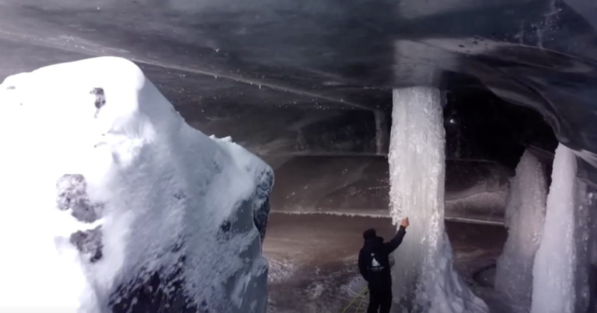 Drone Footage: Ice Cave in Swiss Alps | NTD