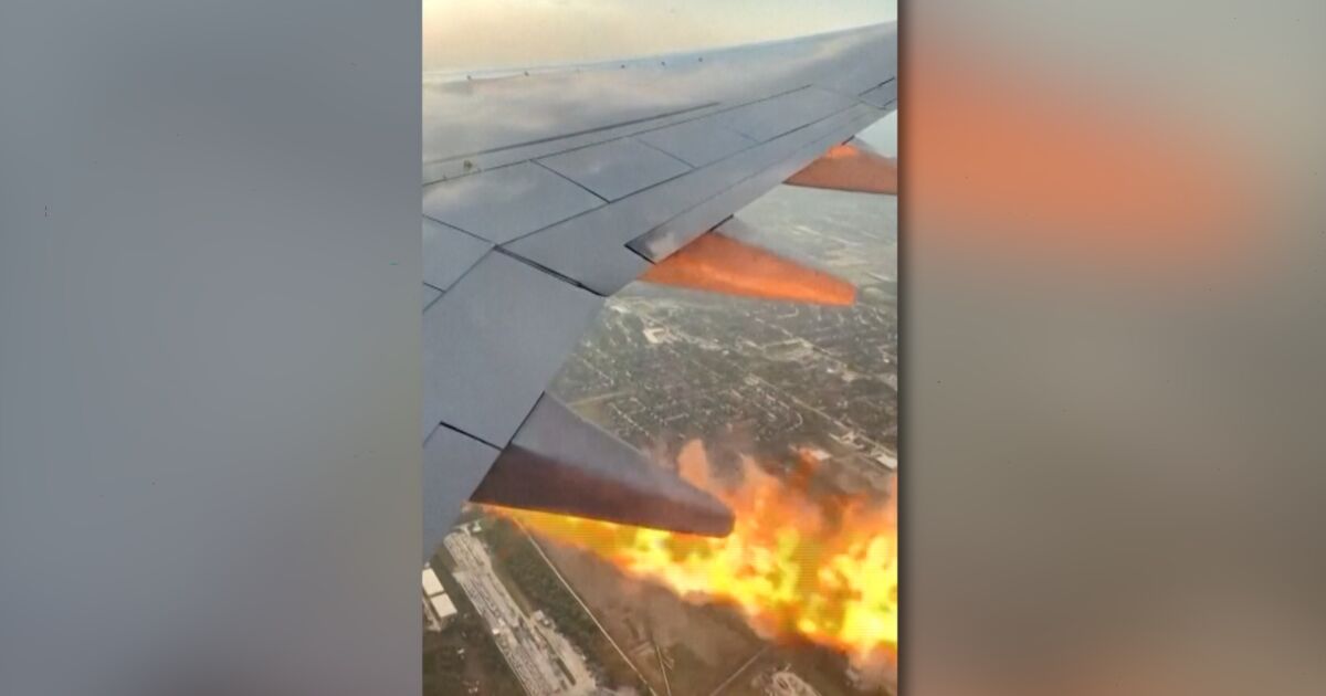 Videos Show Flames From Engine of Plane That Returned to Houston ...