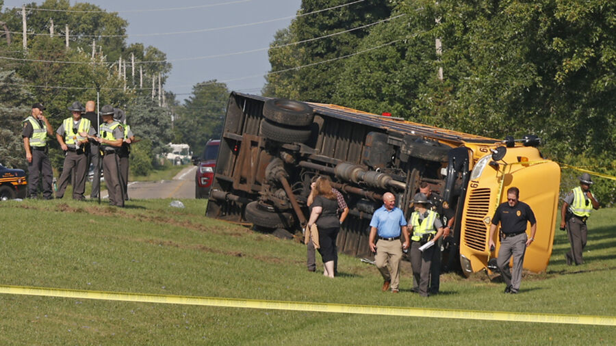 Ohio School Bus Overturns After Crash With Minivan, Leaving One Child ...