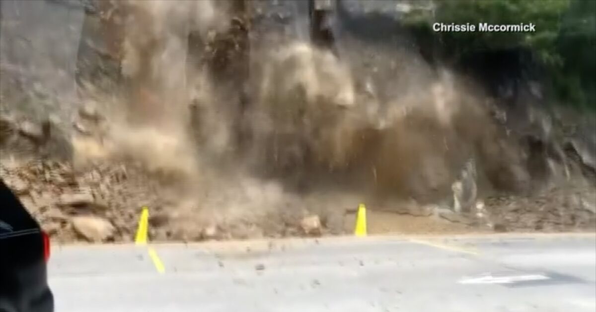 Caught on Camera: Massive Rockslide Hits Supermarket Parking Lot in ...