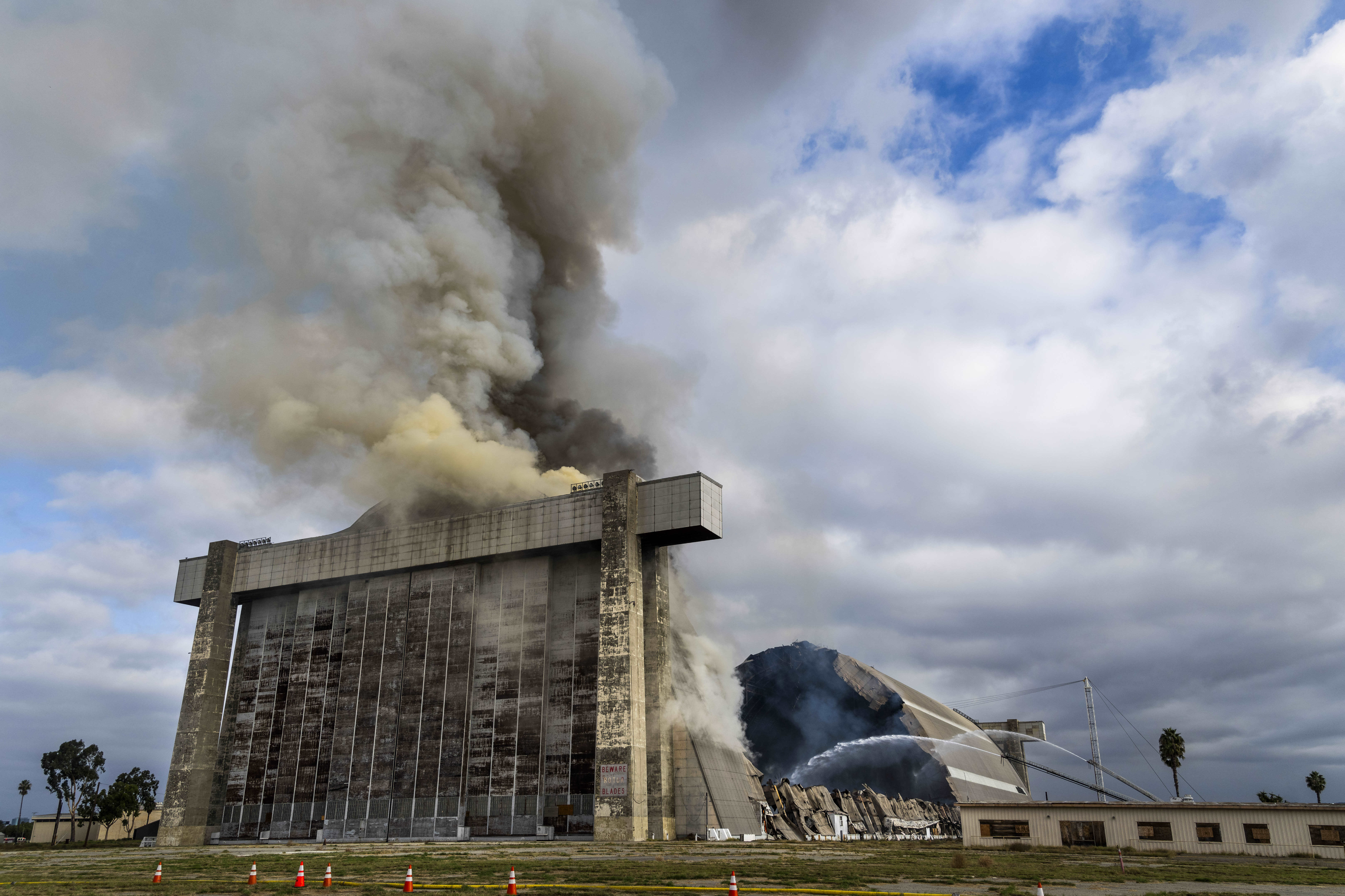 Raging Fire Destroys Massive World War II-Era Blimp Hangar in Southern ...