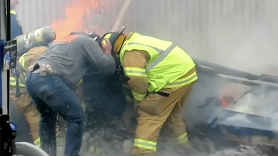 Firefighter Crushed Under Collapsed Gas Station Survives and Makes Full ...