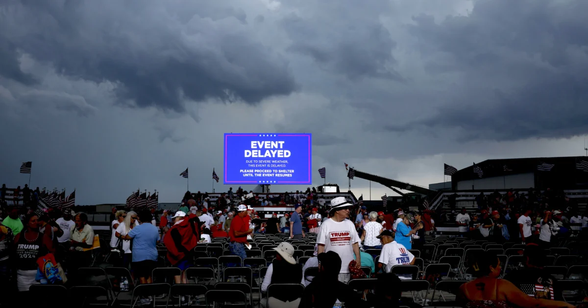 Trump Rally in Wilmington, North Carolina, Postponed Due to Bad Weather ...