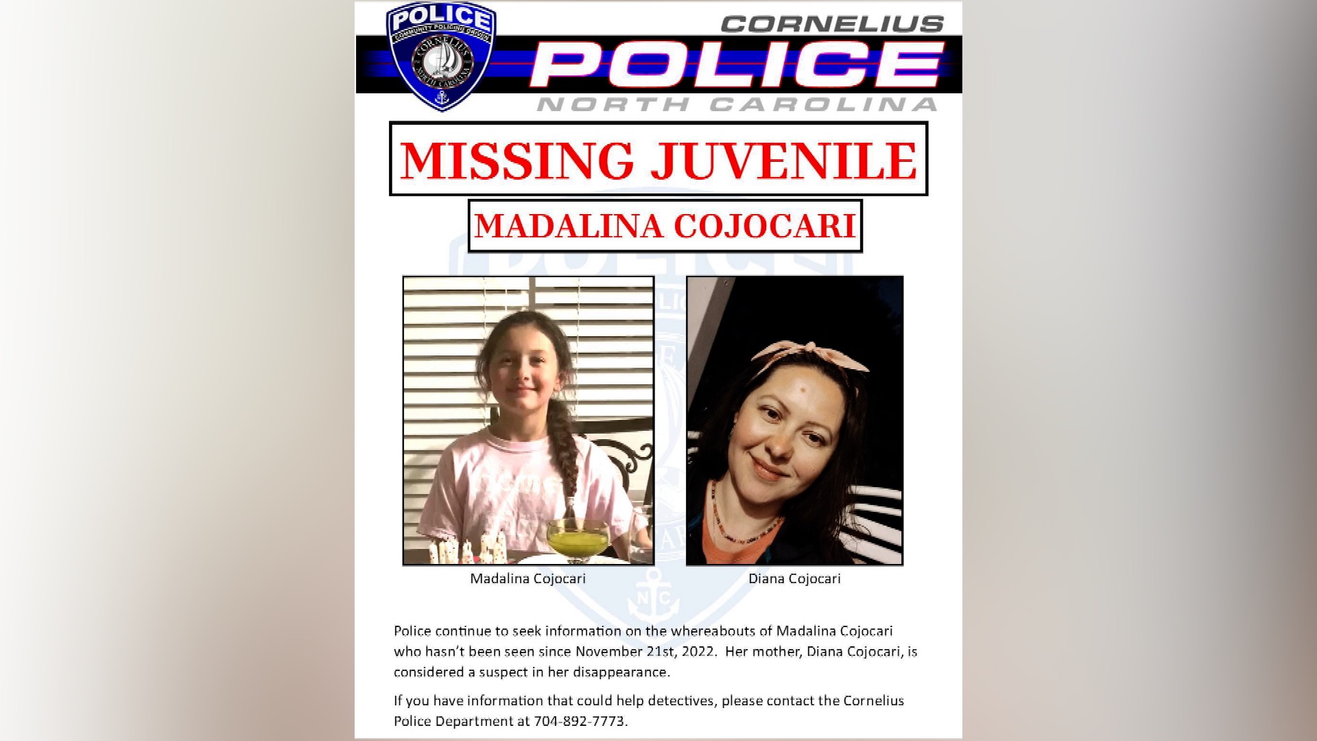 Mother of Missing North Carolina Girl Named Suspect by Police | NTD