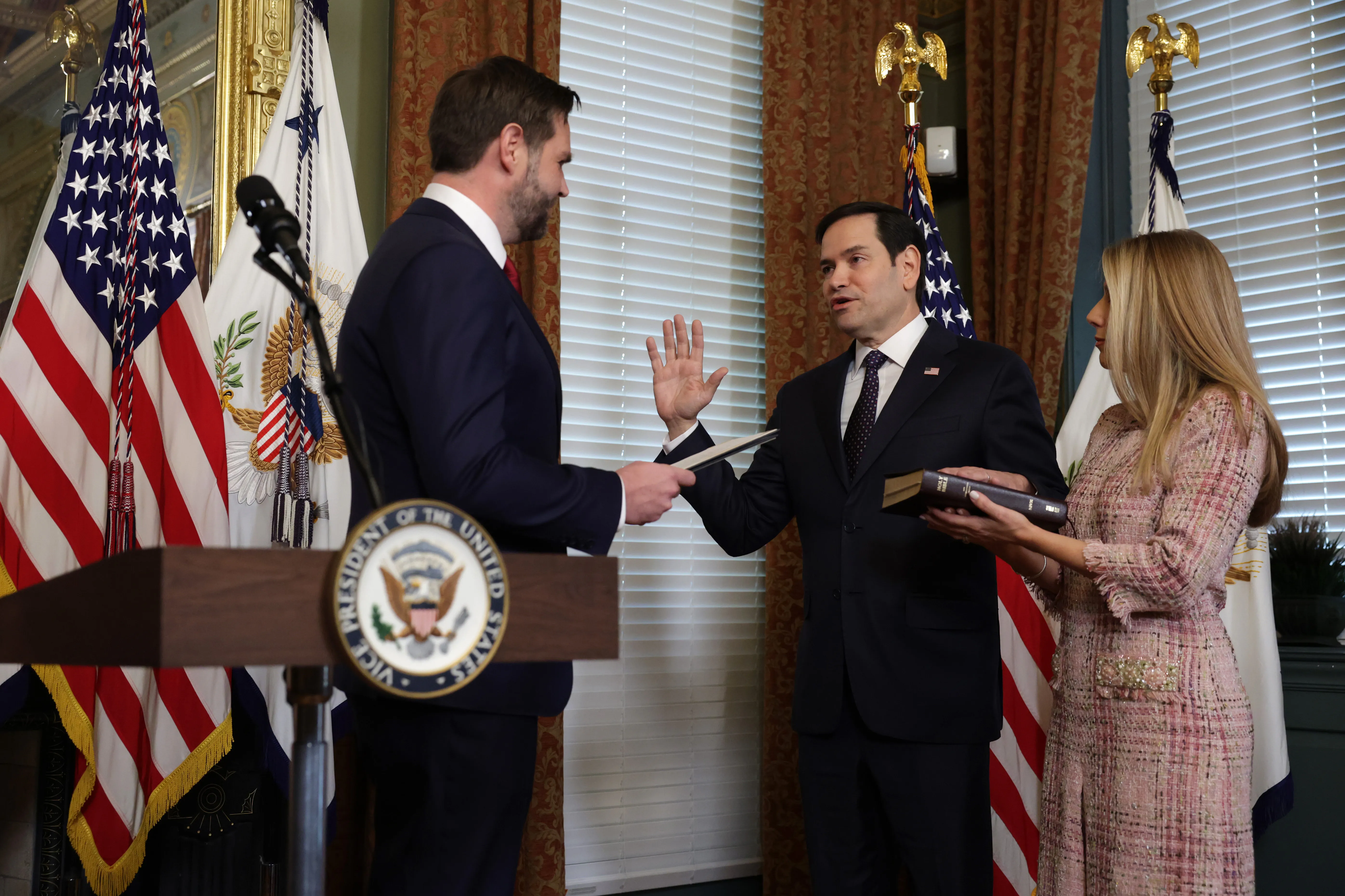 Marco Rubio Sworn In as Secretary of State, First Trump Cabinet ...
