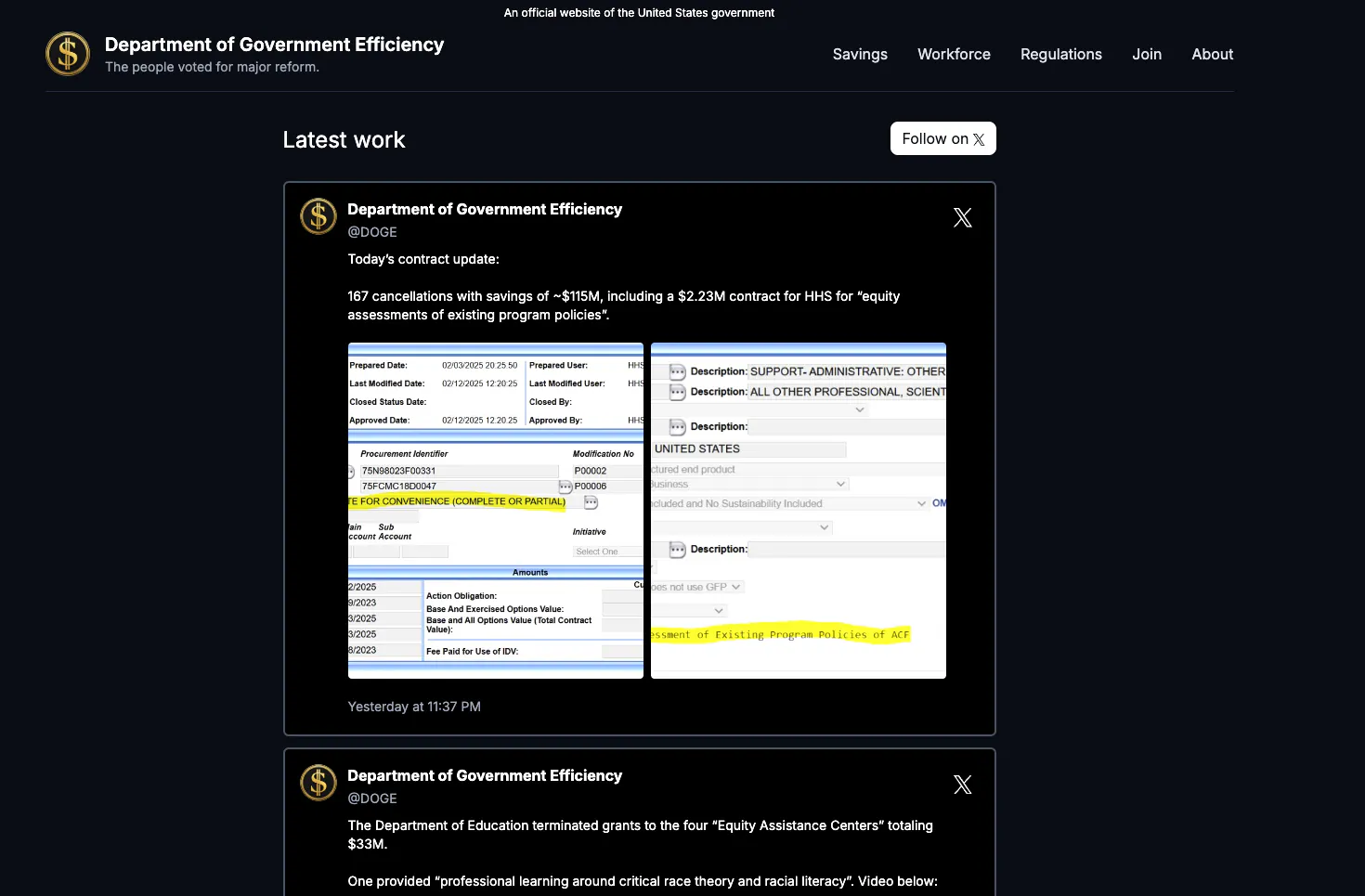 DOGE Launches Official Government Website | NTD