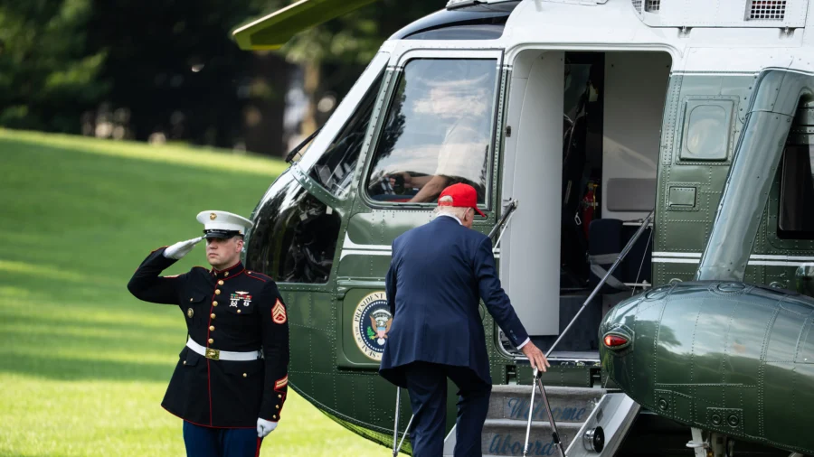 Secret Service Arrests Man for Aiming Laser at Marine One With Trump on ...